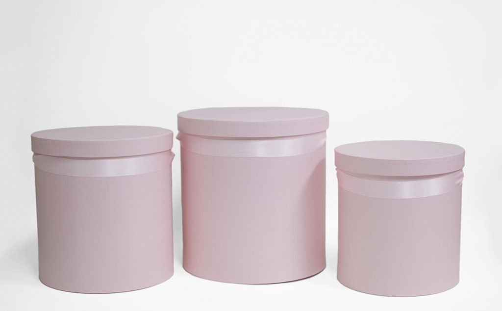 100333pink Set of 3 Round Barrel Pink | D & E Floral Supplies